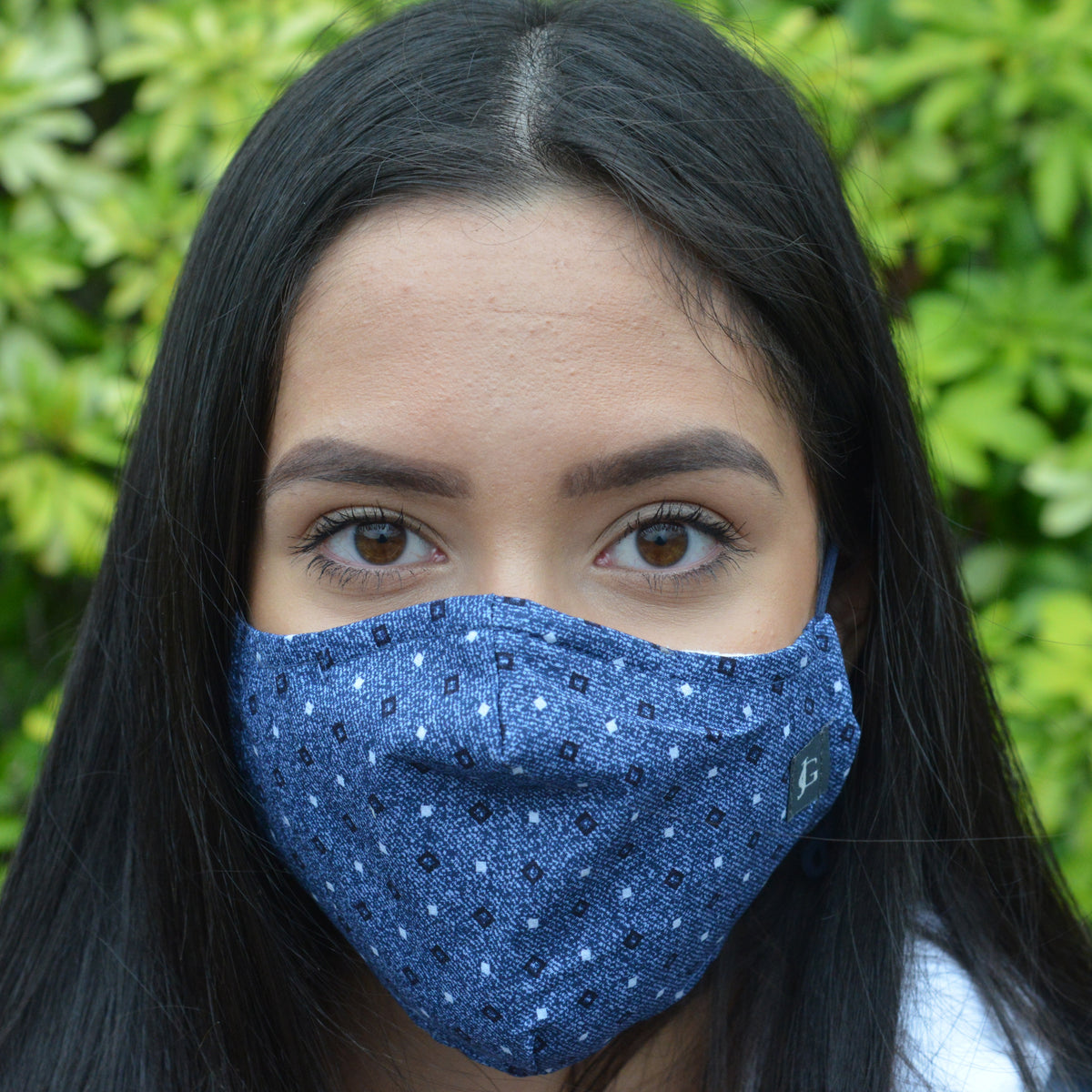 Denim Geo - Adults - Reusable Barrier Mask – JESSICA GRAAF